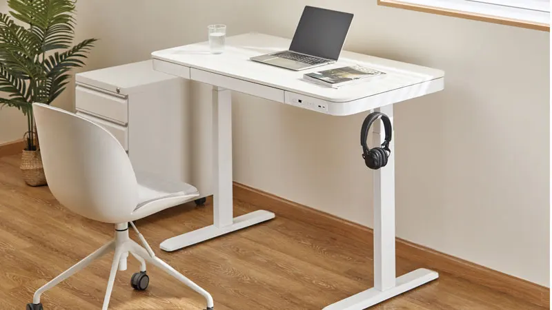 Ergonomic Wireless Charger Office Table Single Motor Electric Standing ...