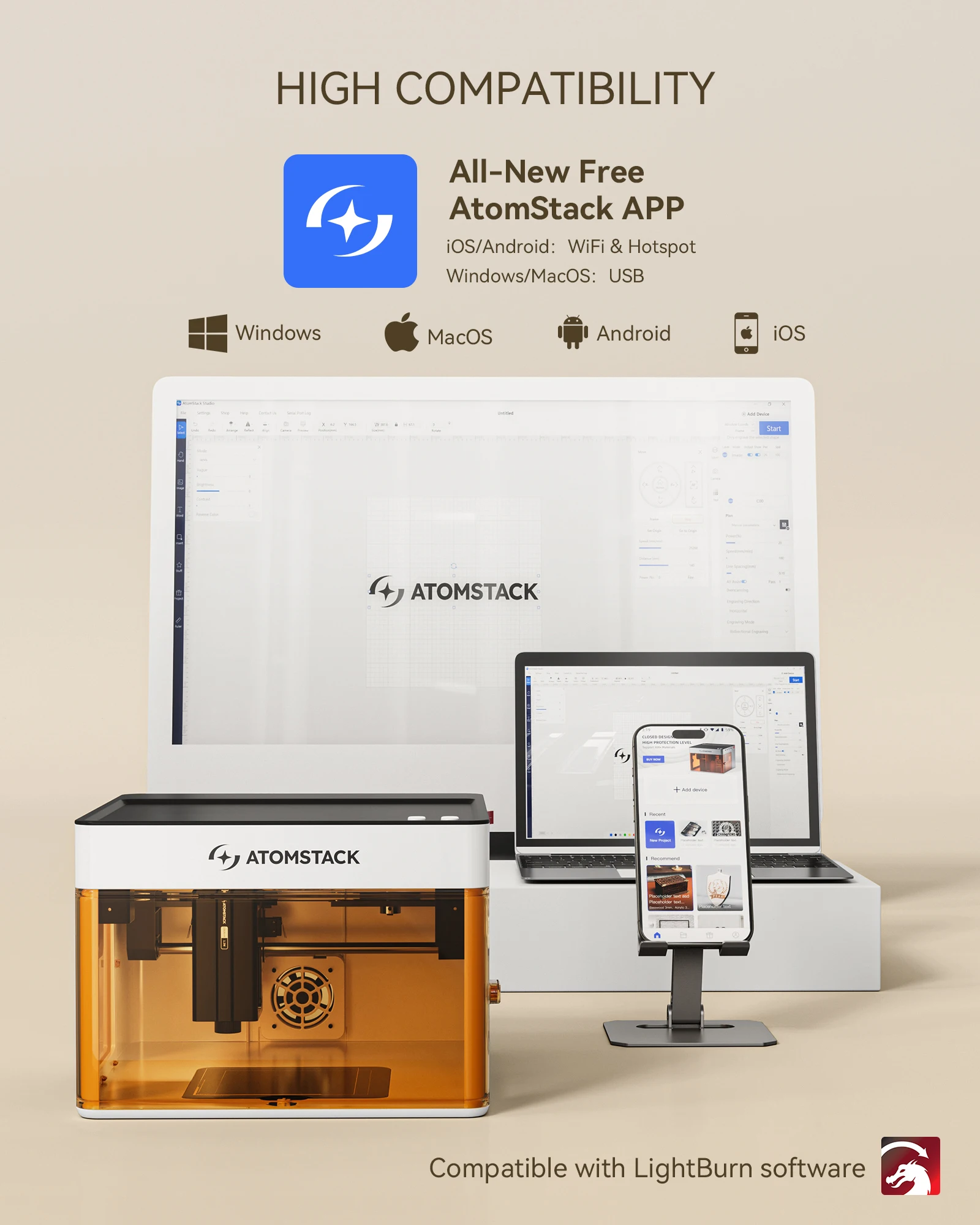 ATOMSTACK P1 Dual Laser Engraving Cutting Machine - Safe & Portable