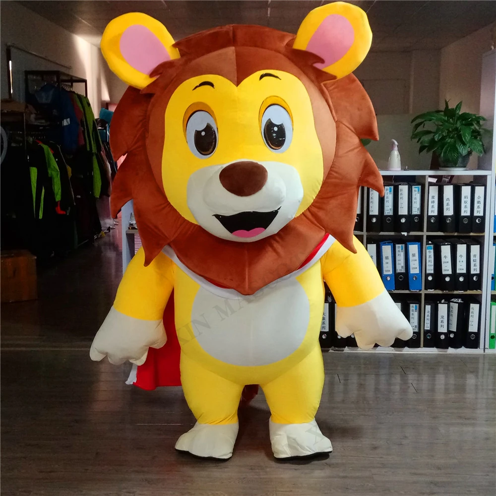 Giant Inflatable Fur Lion Costume Adult Full Walking Mascot Suit ...