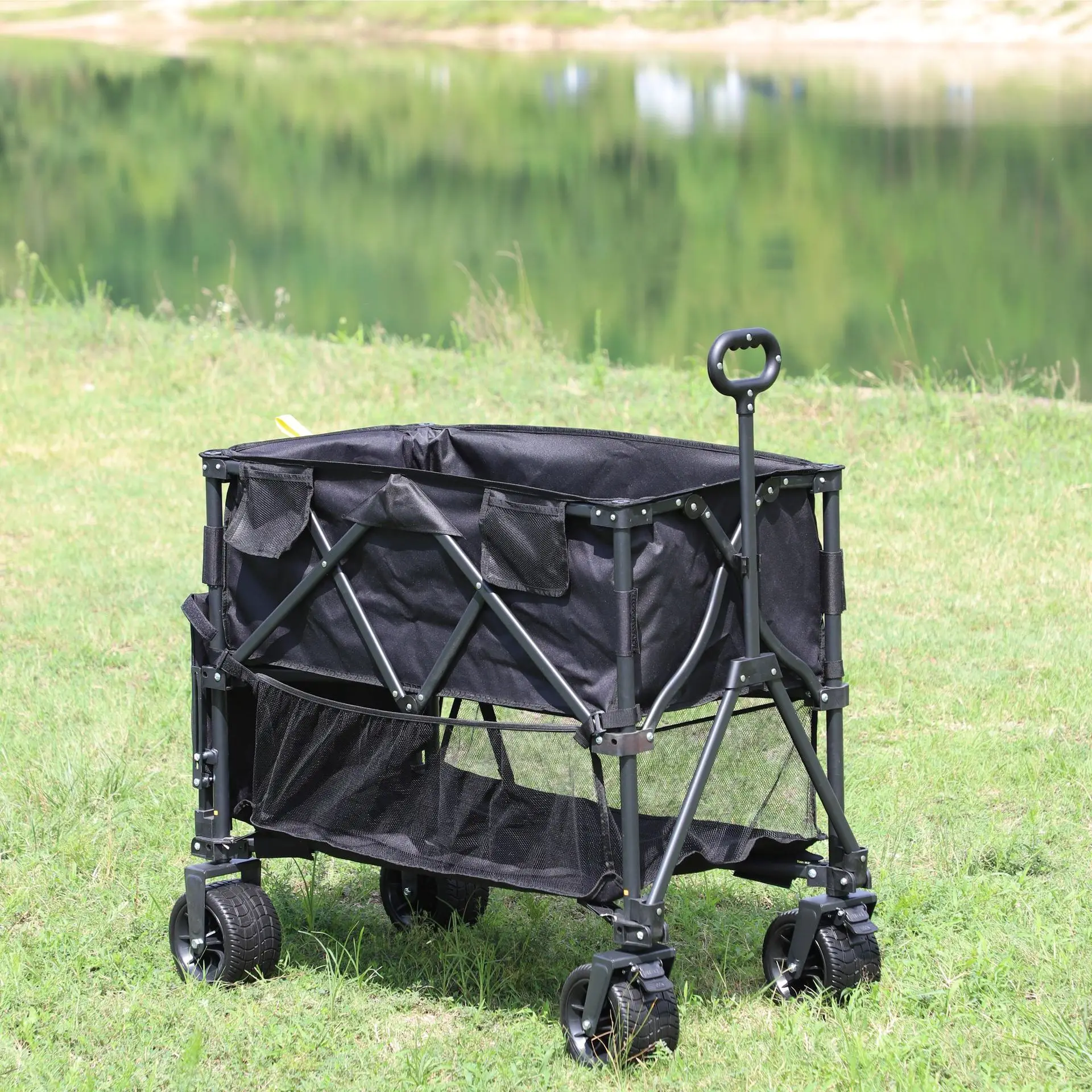 Double Decker Wagons Carts Heavy Duty Foldable Outdoor Collapsible Cart ...