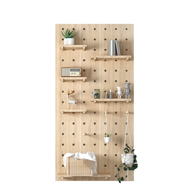 Home Decor Multiple Usage Pegboard Wood Storage Wall Mount Hole Board ...