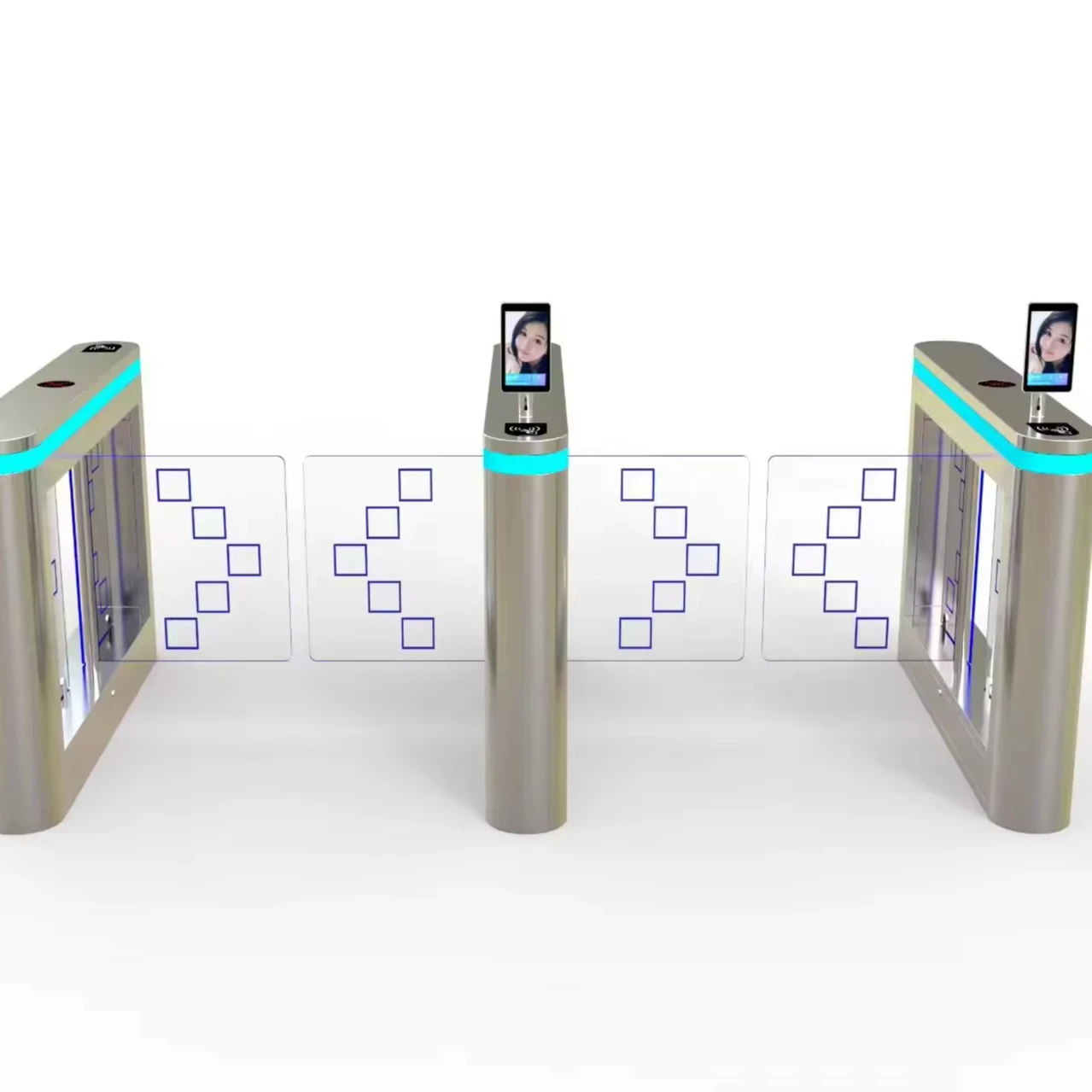 Office Building Pedestrian Entrance Qr Code Rotating Door Automatic ...