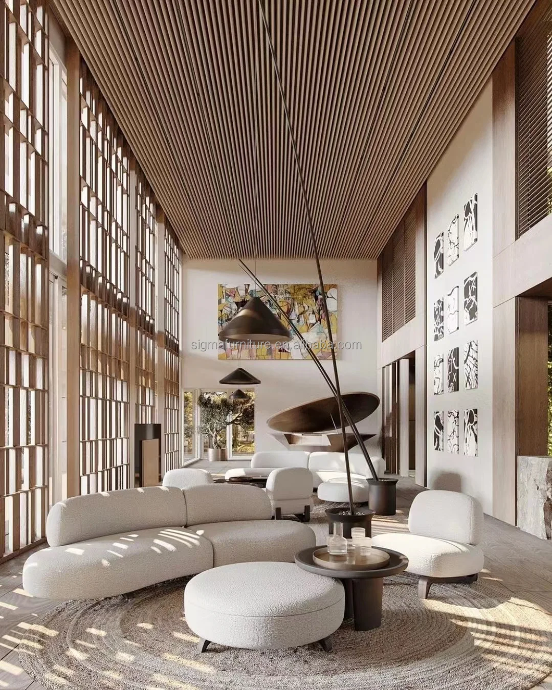 Indoor Furniture House Modern Modular Curved Couch Set Living Room ...