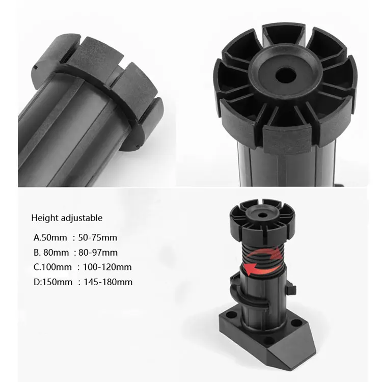 Heavy Duty Plastic Cabinet Adjustable Feet Kitchen Leveler Cupboard ...