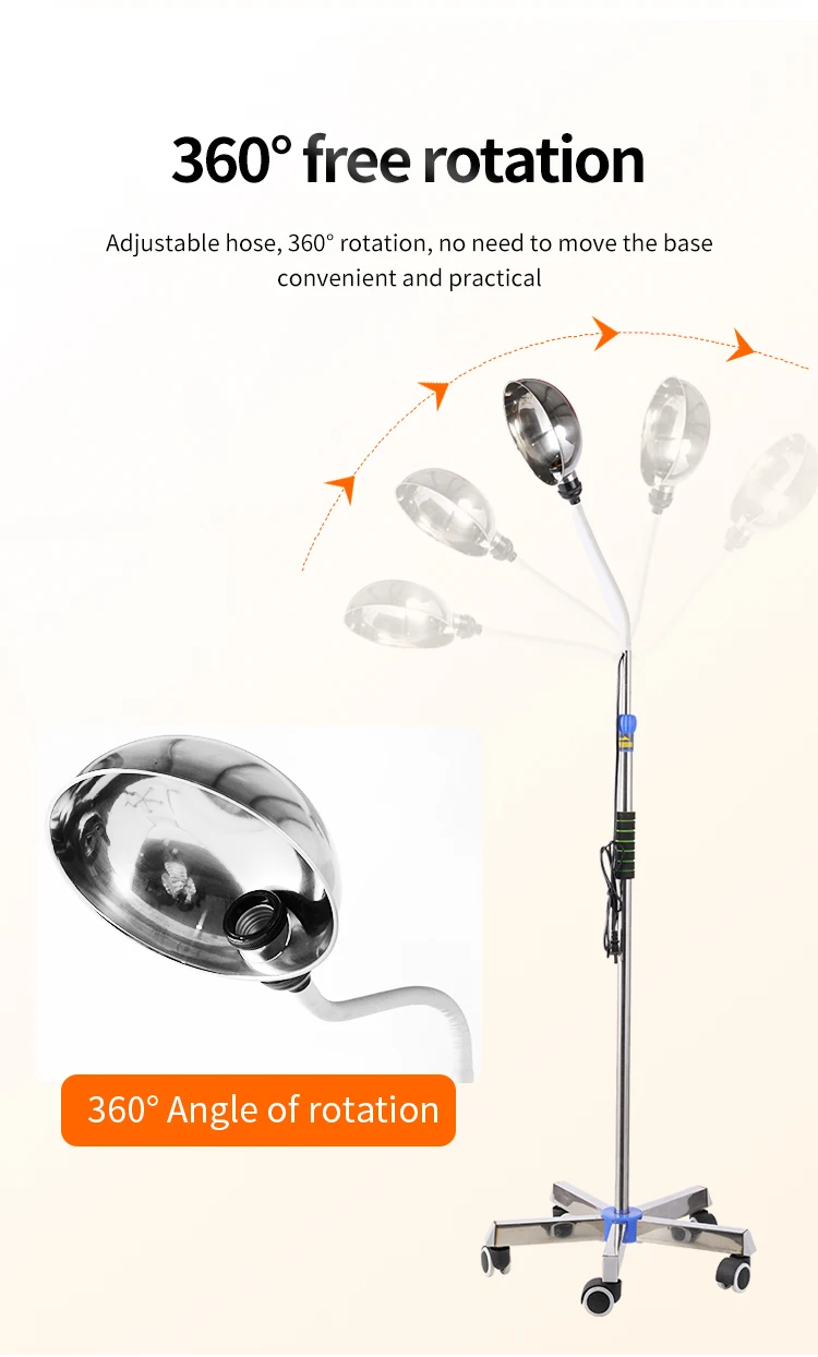 Height Adjustable Stainless Steel Mobile Gooseneck Operation Room Lamp ...