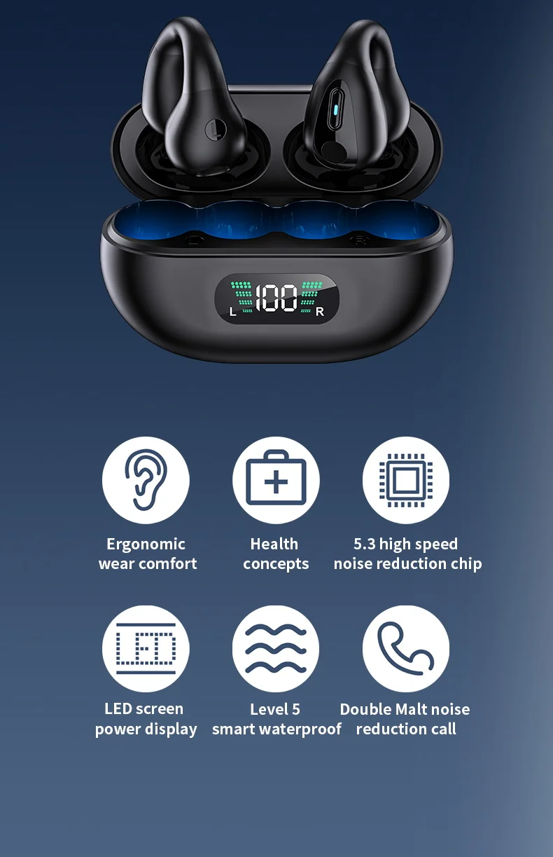 New Design Tws Wireless Earbud Earphone Bluetooth Clip Ear Cuffs With ...
