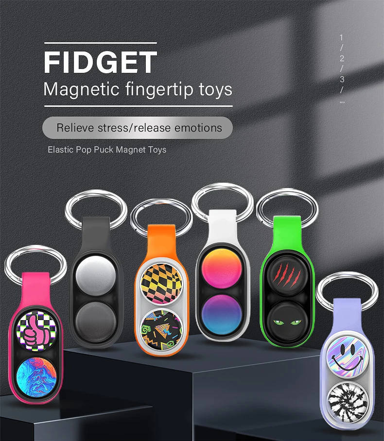 New Custom Pop Puck Fidget Magnets Decompression Toy Keychain Series ...
