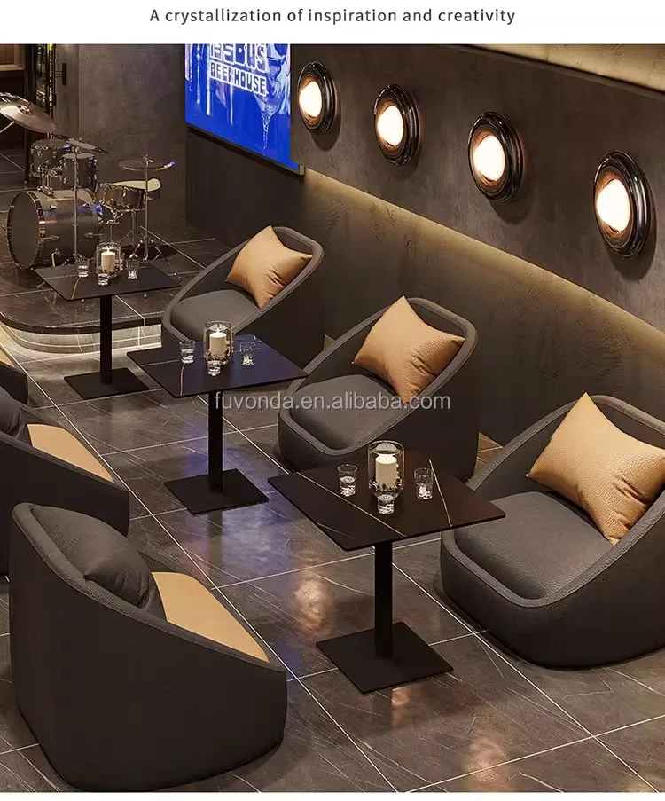 Modern Luxury Commercial Furniture Sectional Sofa Cafe Wood Restaurant ...