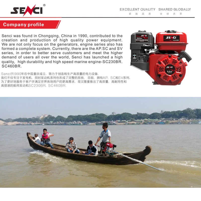 Senci Gasoline Engine 16HP Boat Engines 4 Stroke High Speed Power ...