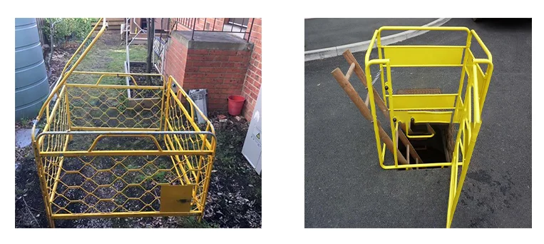 Yellow Steel Manhole Guard Rail for Safety Barrier & Edge Protection