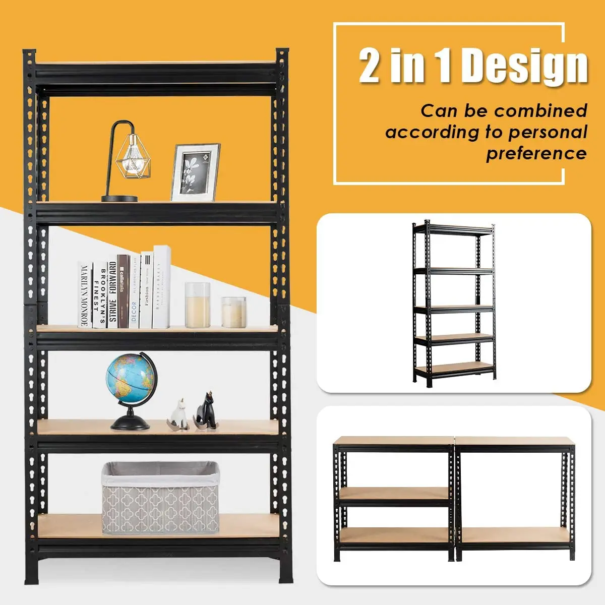 Metal Garage Shelving Heavy Duty Shelves Basement Shelving Unit Steel ...