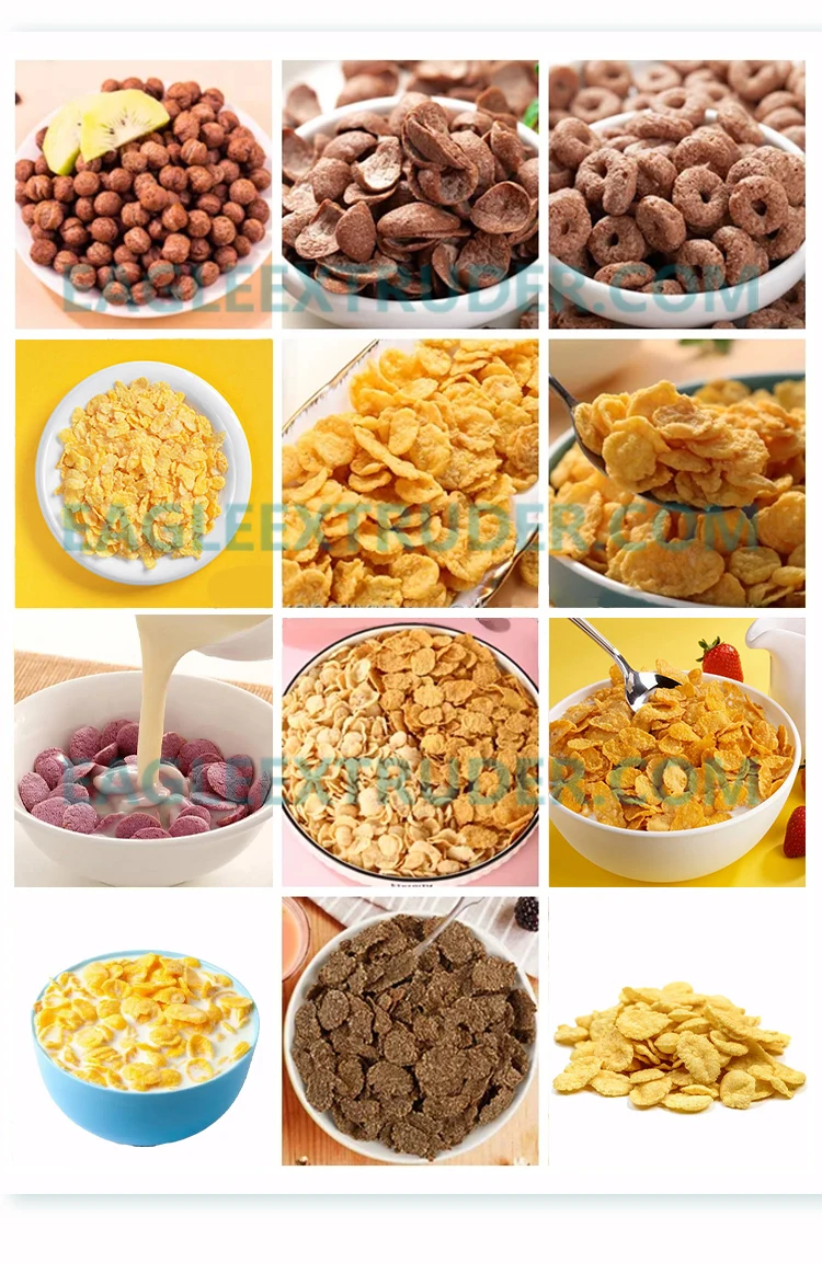 Jinan Halo Popular Extruded Machinery Automated Puff Corn Oats Flakes ...