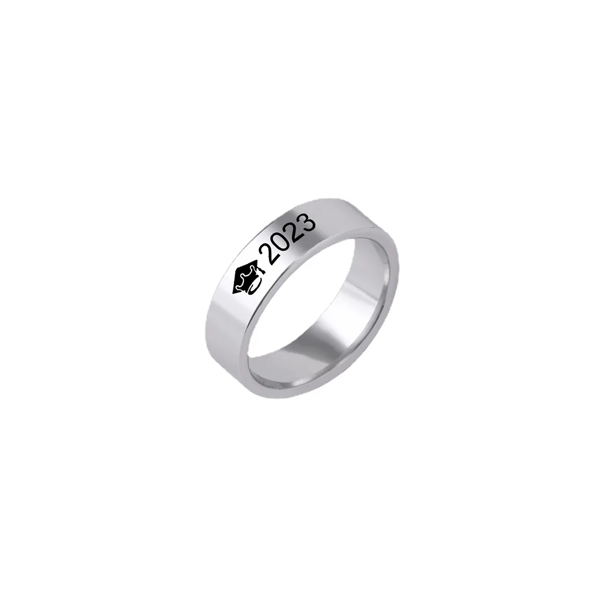 Bachelor Cap Rings 2024 Graduation Ring Jewelry Silver Black Stainless ...