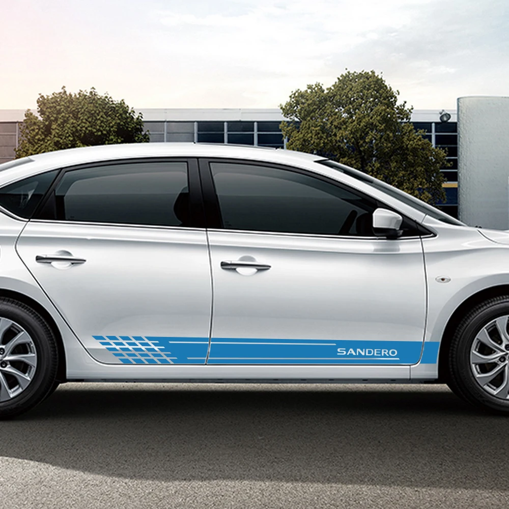 Car Side Body Vinyl Decal Sticker Racing Long Stripe Decals Graphics ...