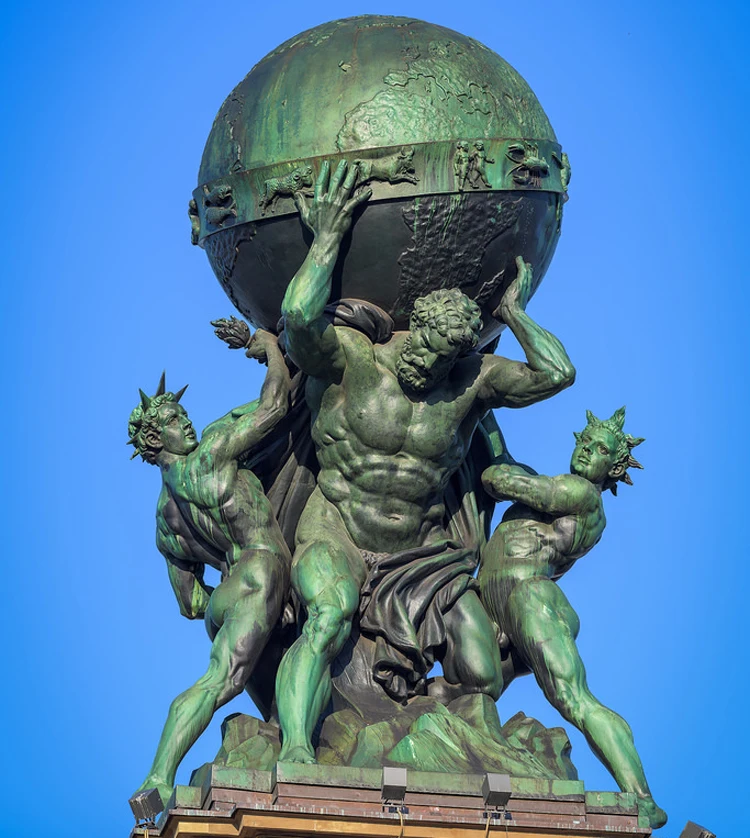 Famous Greek Myth Statue Bronze Atlas Sculpture for Sale