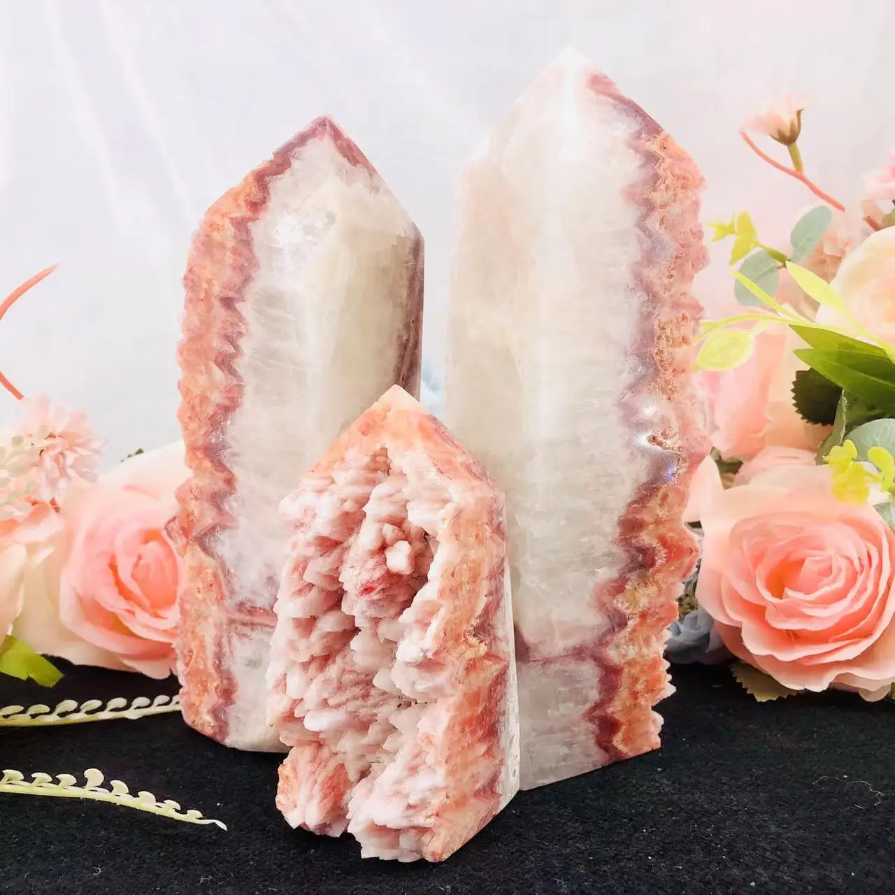 High Quality Rare Natural Pink Calcite Specimens Point Orange Calcite ...