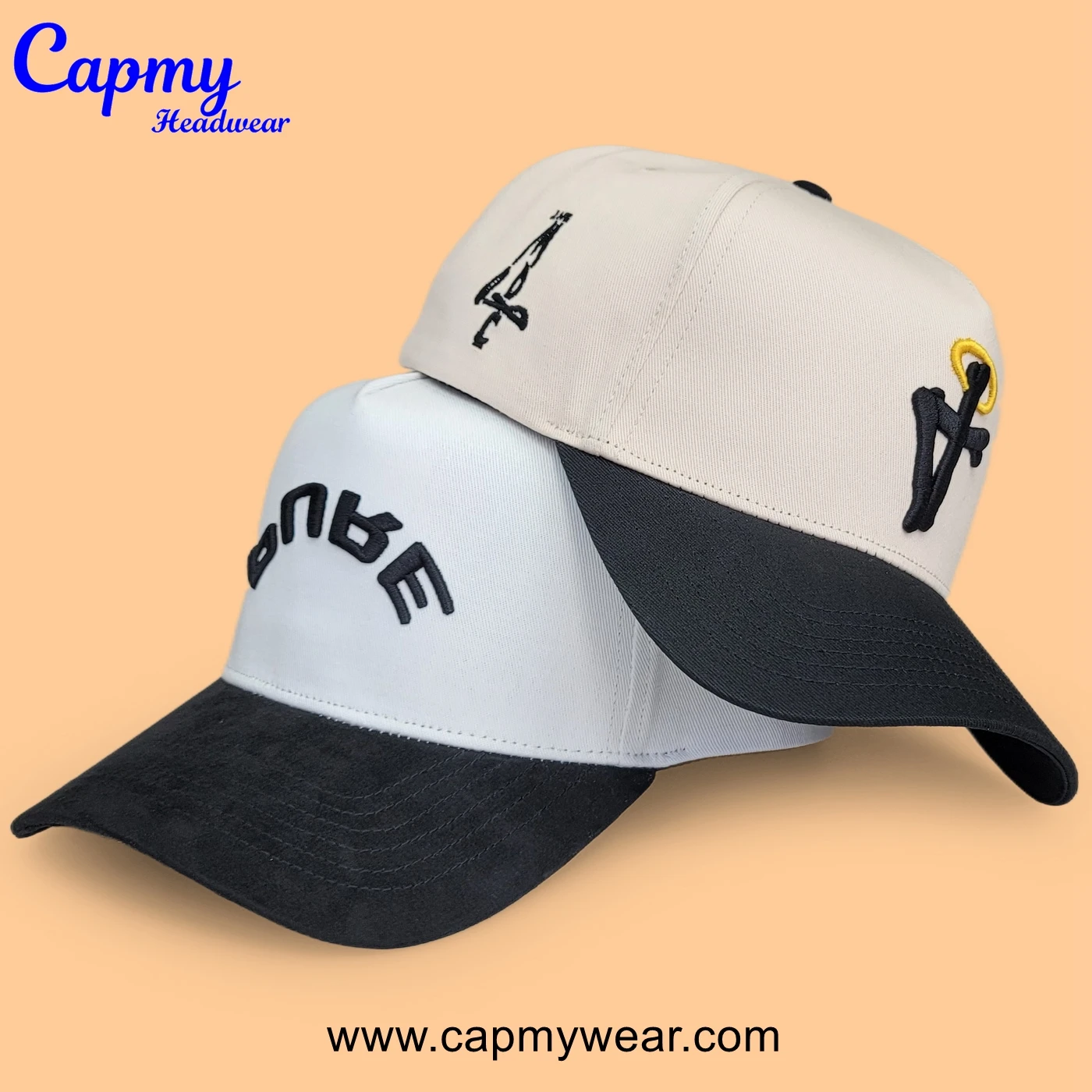 Custom Logo 5 Panel Caps Women Mens Middle High Crown Curved Brim Dandy ...