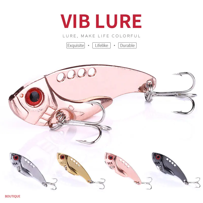 Metal Vibration Lure Deep Sea Long Casting Bass Lures Vib Spinner Noisy Vib Lures Fishing Baits ...