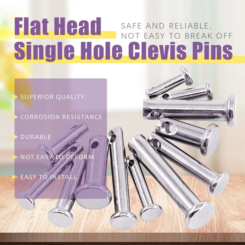 Stainless Steel Clevis Pins with Head & R Clip Cotter Pin