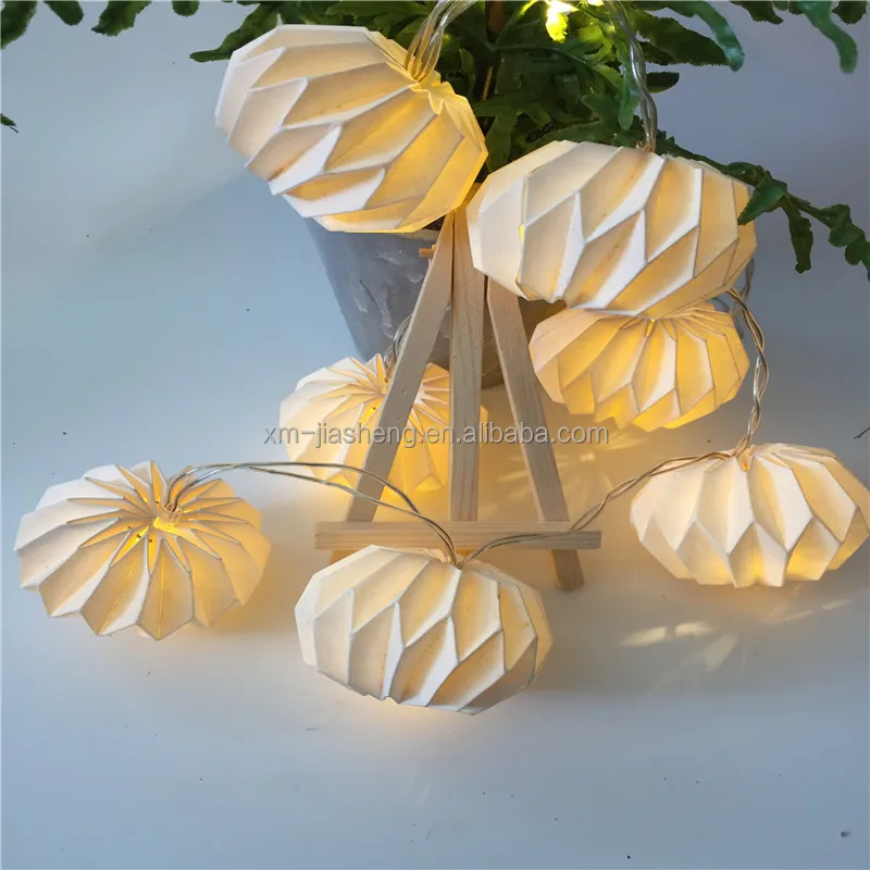 Battery Operated Origami Foldable Paper Lanterns for Festivals