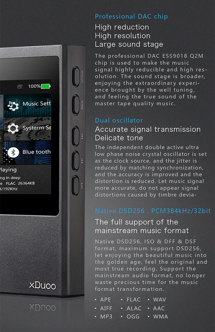 Xduoo X20 Dsd Dap256 Mp3 Aptx Portable Lossless Hifi Music Player - Buy ...