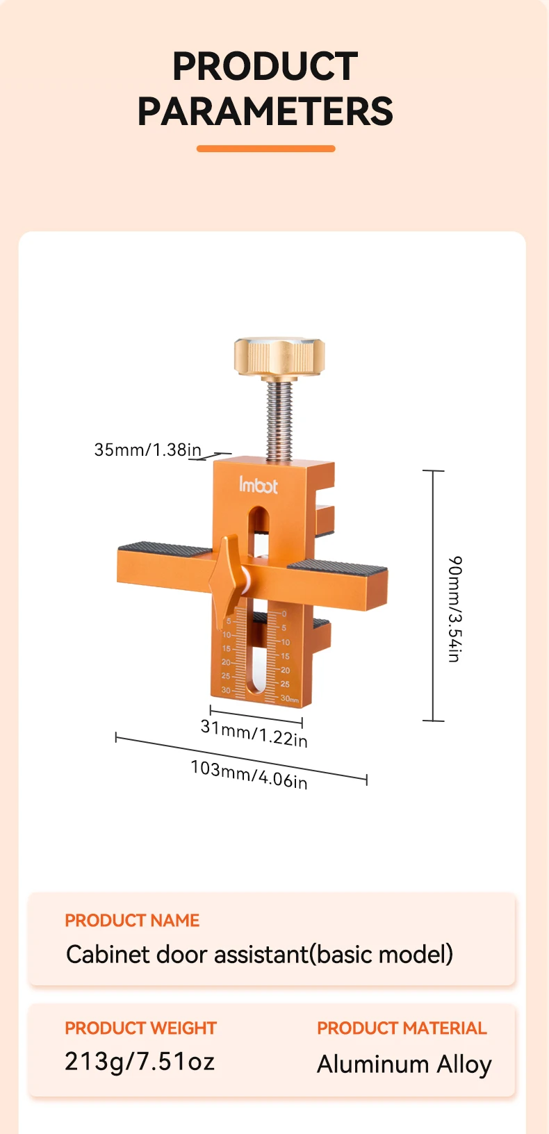 Imbot Adjustable Cabinet Door Mounting Jig - Precise DIY Tools