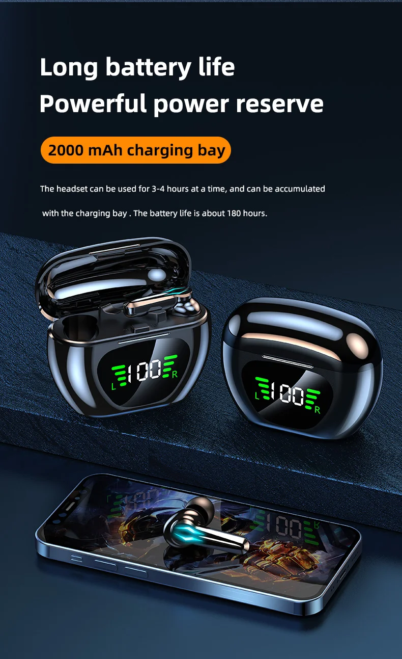 M29 Tws Headphones Led Display Touch Control Headset Stereo Bass Sound ...