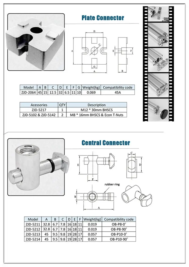 45 Series Metal Plate Connector Joints Bracket Aluminum T Slot Tslot 4545