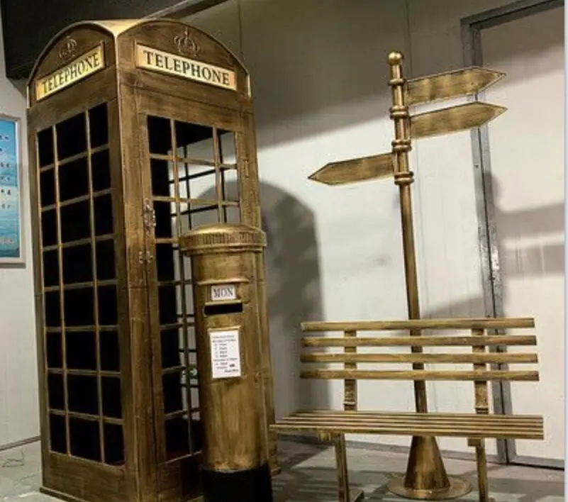 Retro European Street Telephone Booth Model Vintage England Phone ...