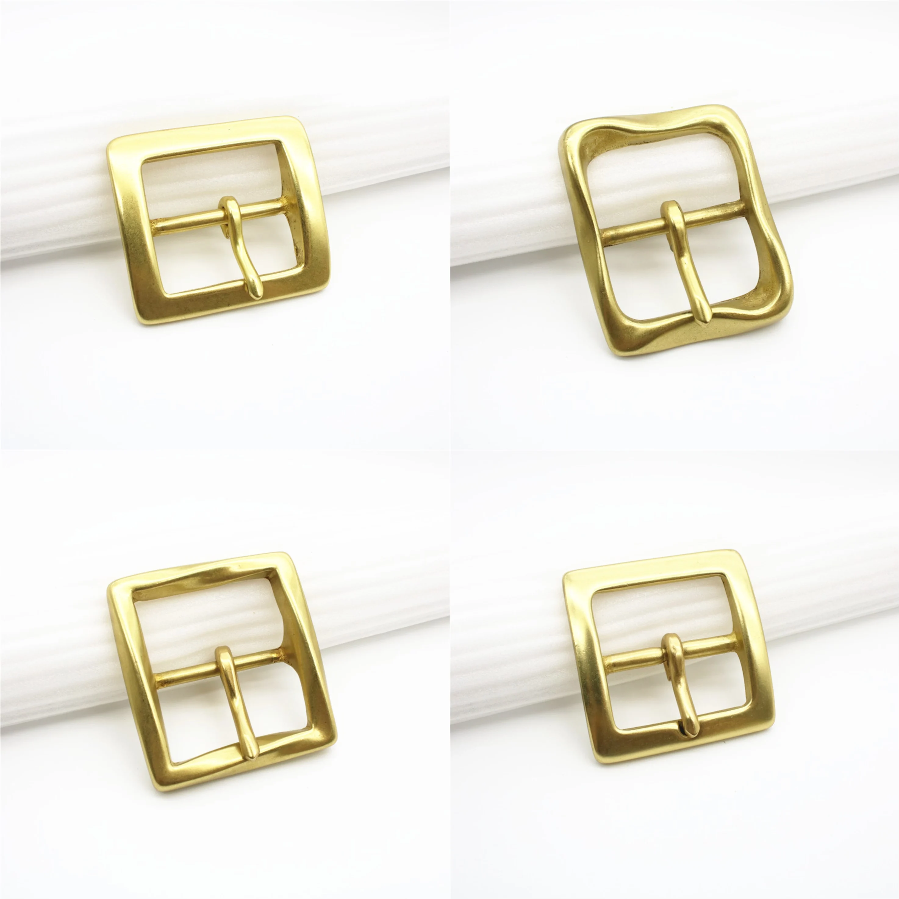 40mm Center Bar Tri-glide Pin Buckles Irregular Brass Belt Buckle for ...
