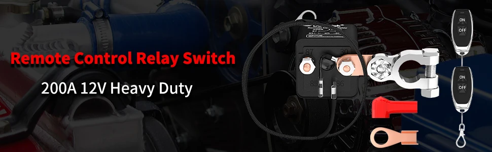12V DC Automotive Relay 200A - Remote Battery Disconnect