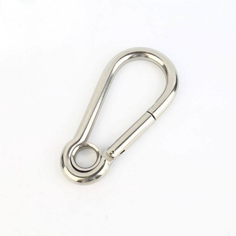 Stainless Steel Heavy Duty Carabiner Clips With Round Hole Snap Hook ...