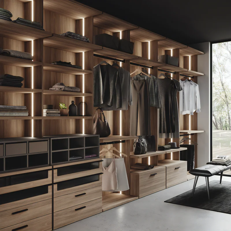 Modern Wardrobe Closets Wooden Open Wardrobe Simple Walk in Closet ...