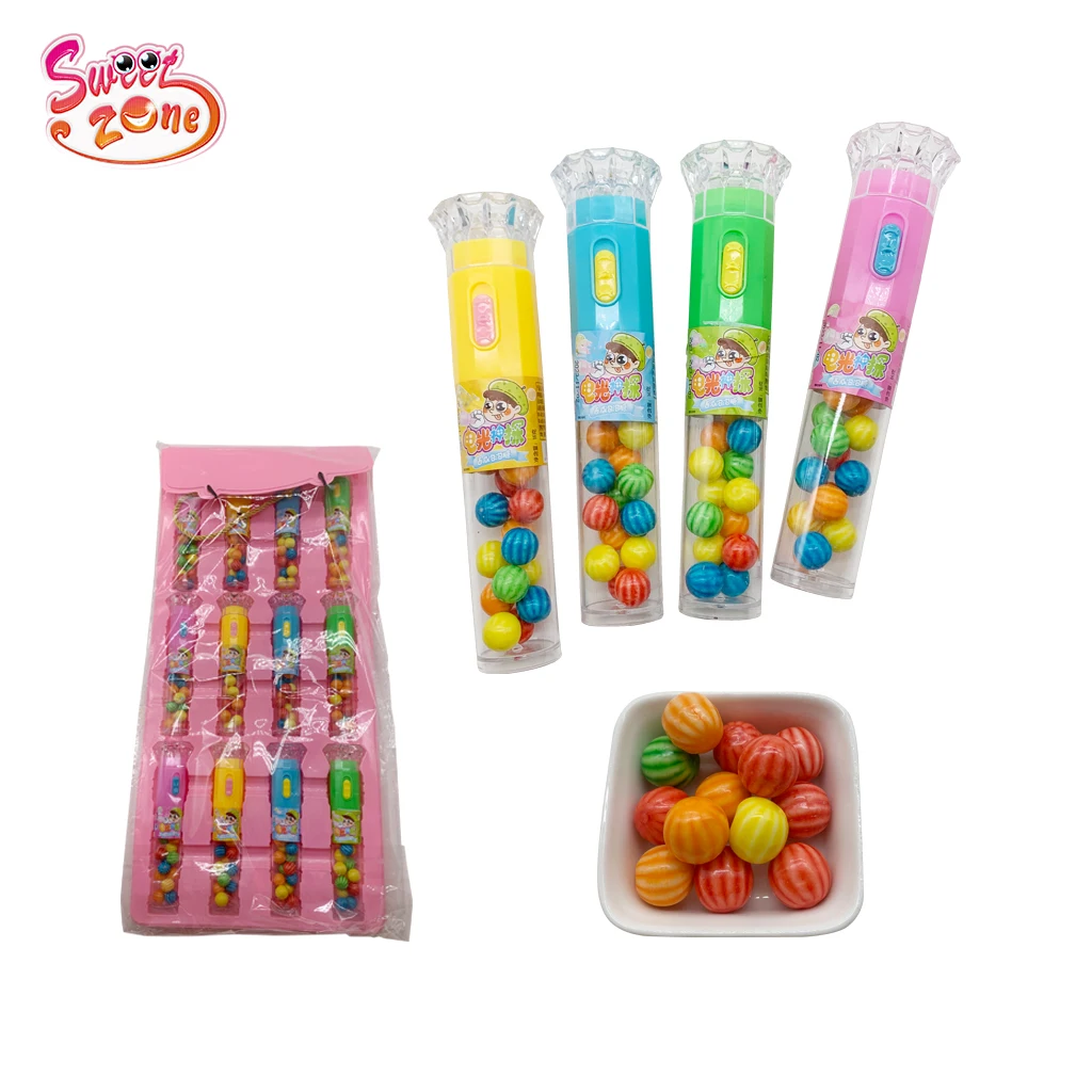 Colorful 3 Kinds of Chewing Candy in Flashlight Shape Box Toy Candy ...
