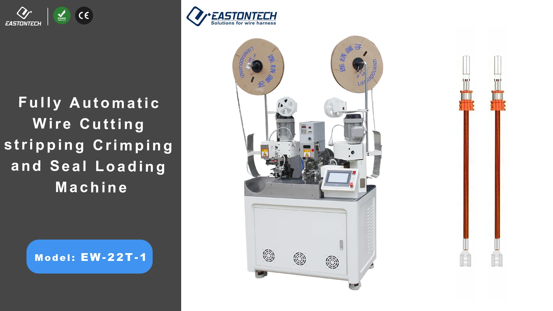 Ew-22t-1 Movable Awg28-awg16 Fully Automatic Wire Cutting Stripping Terminal Crimping And ...