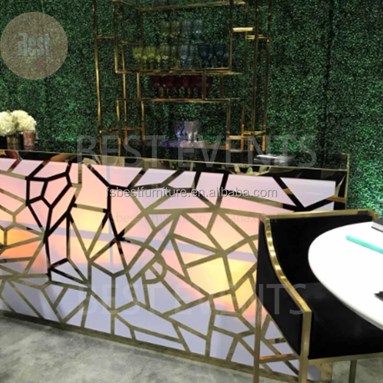 New Design Foldable Bar Wedding Event Gold Stainless Steel 24k Pure ...