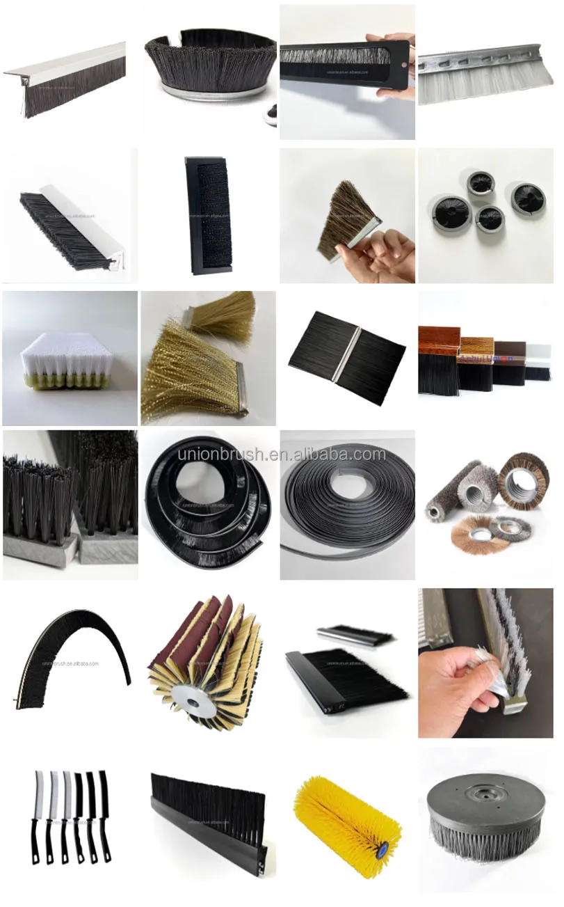 Heavy Duty PVC Board Strip Brush PP Long Bristle Plate Strip Industrial ...