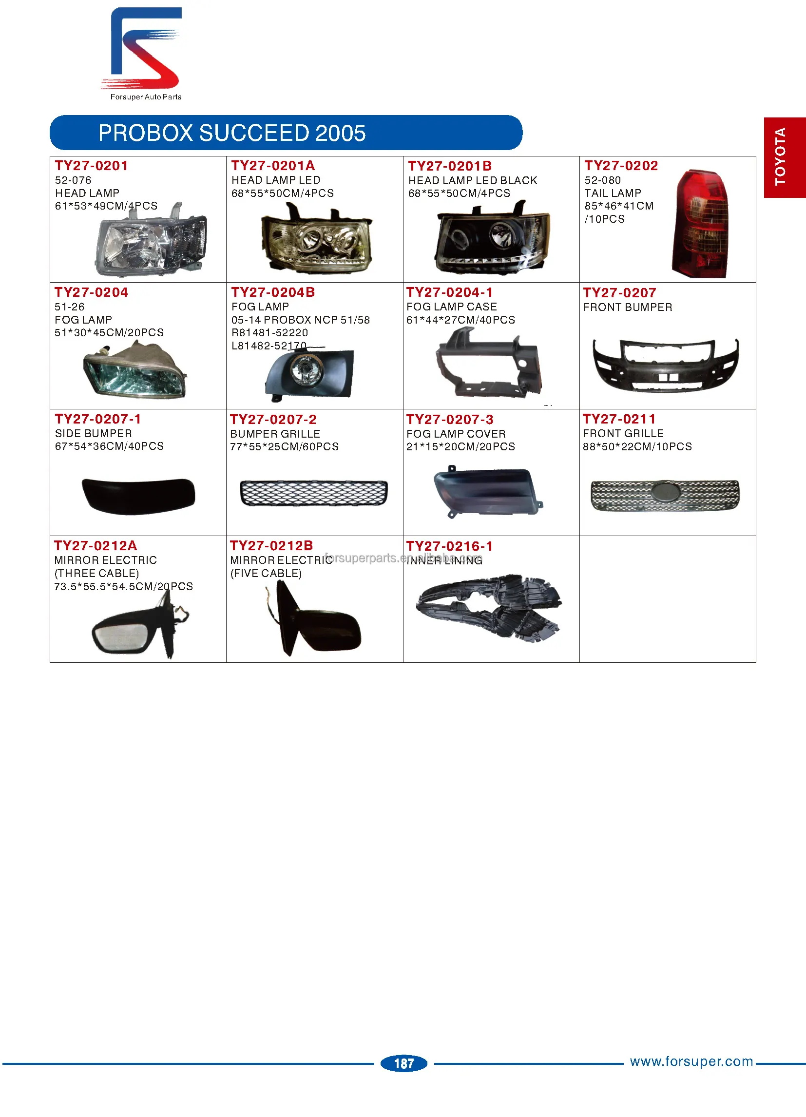 LED Head Lamp for Toyota Probox SUCCEED 2005 - 12 Month Warranty