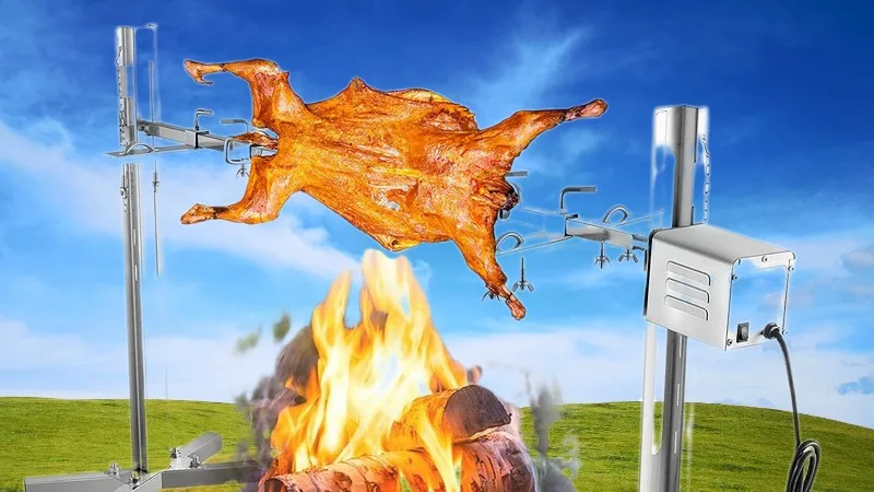 Meat Fork Machine Mechanical Oven Bbq Charcoal Grills Racks Roaster ...