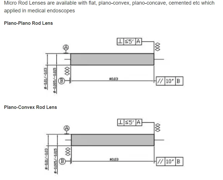Optical Double-Sided Polished Coated Rod Lenses for Endoscopes