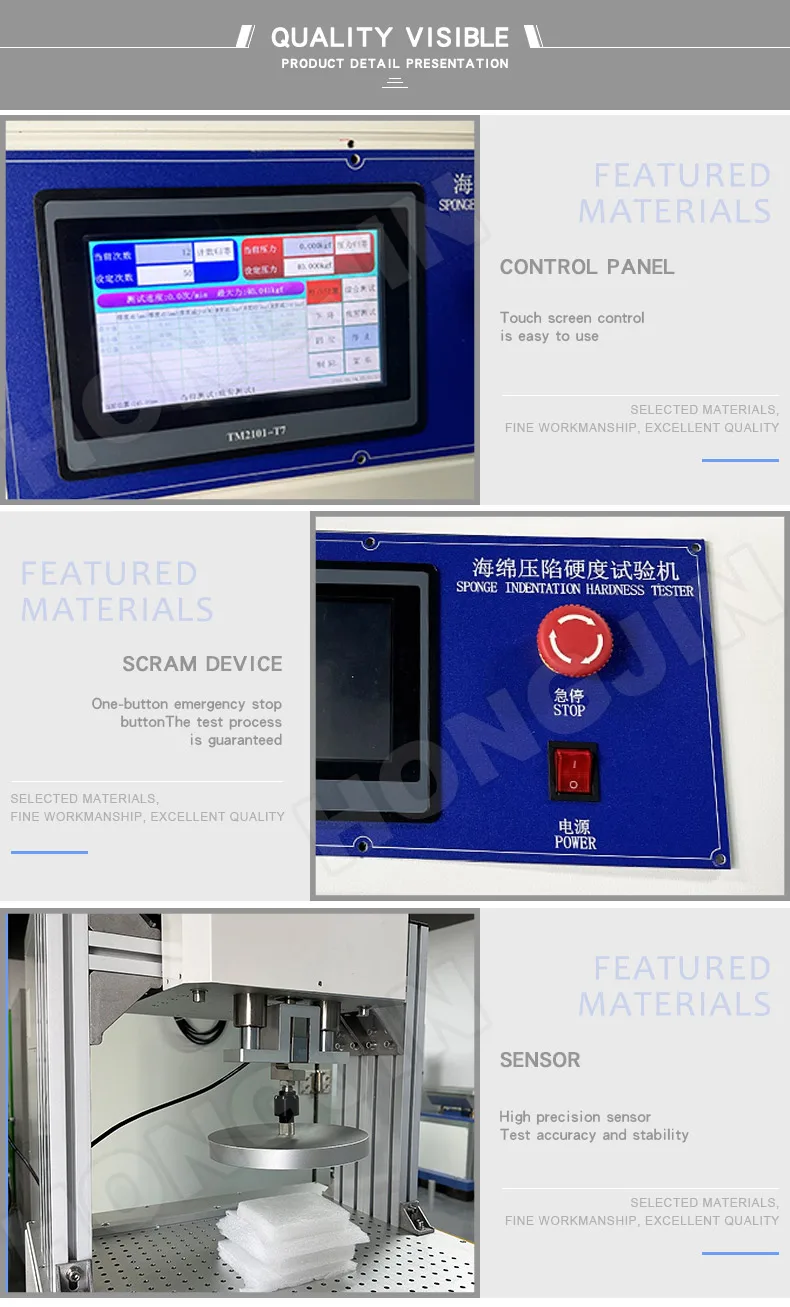 Hong Jin Sponge Foam Indentation Hardness Tester Elastic Material Compression Fatigue Tensile