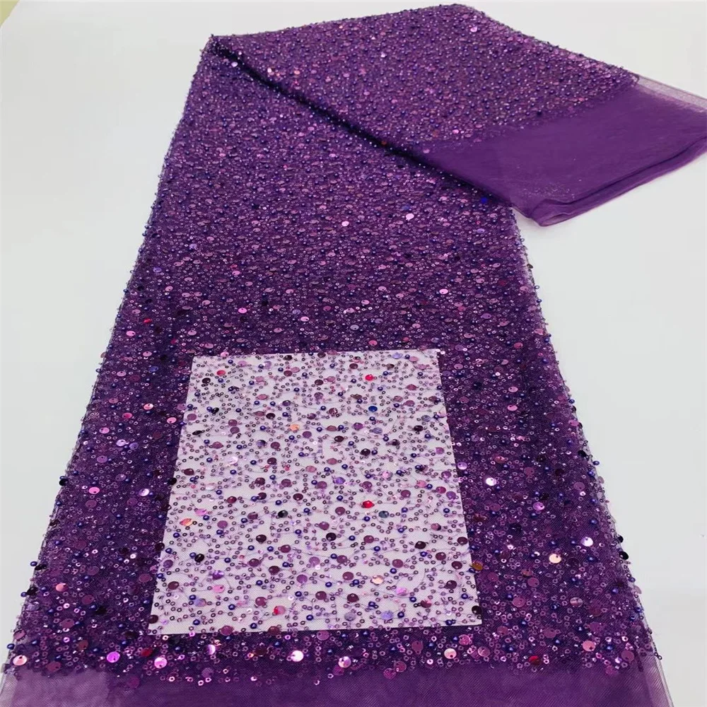 Tela De Abalorios De Encaje Bordado - Wholesale Sequin Beads Fabric