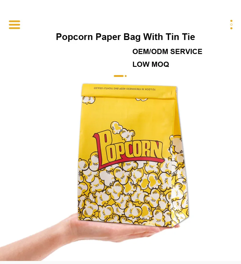 Food Grade Popcorn Packaging Custom Your Logo Print Biodegradable Paper ...