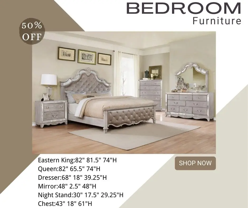 Crushed Diamond Bedroom Set - Stylish & Comfortable