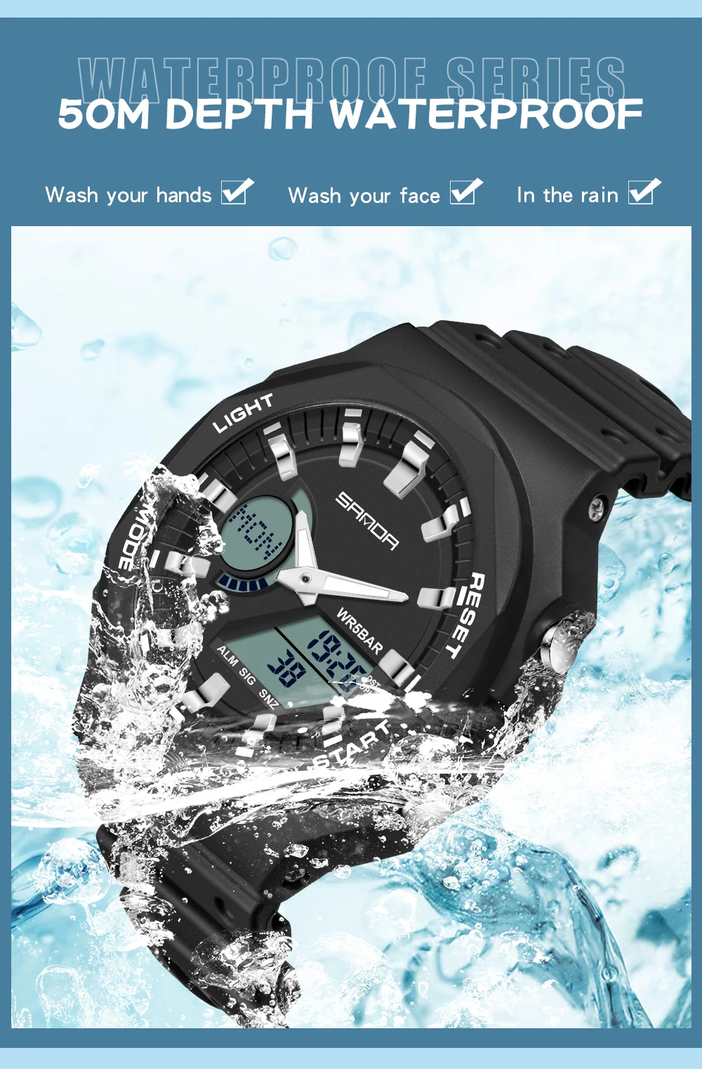 SANDA 6016 Men's Watch - Waterproof Quartz Fashion Timepiece