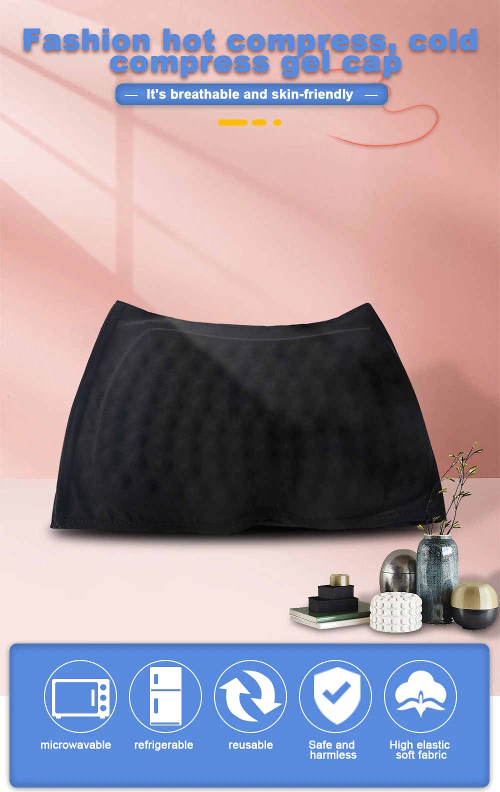 Freeze Hat Gel Cold Pack Headache And Migraine Relief Ice Hats For Head ...