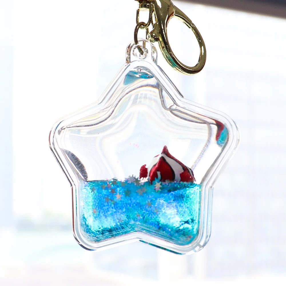 Acrylic Liquid Keychain Set - Cute Marine Life Gifts