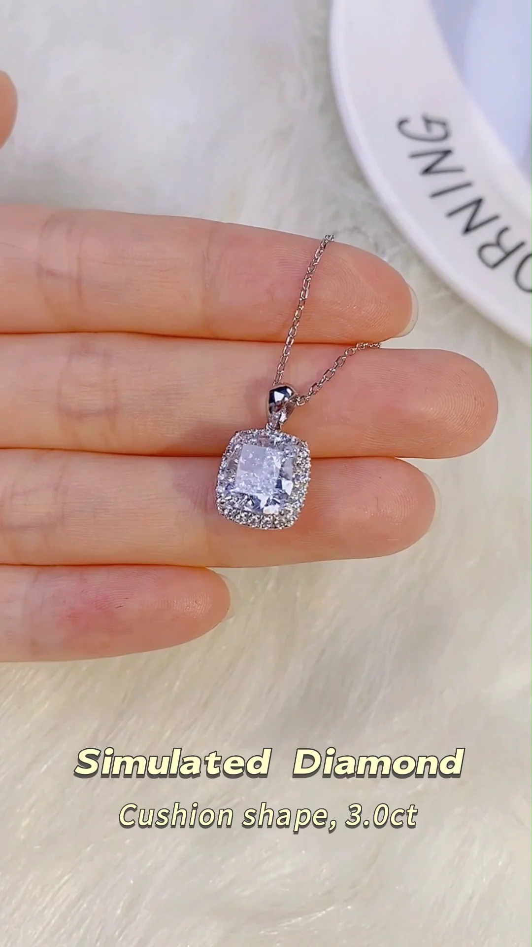 Women Sterling 925 Silver 3.0ct Gem Square Pendant Necklace - Buy ...