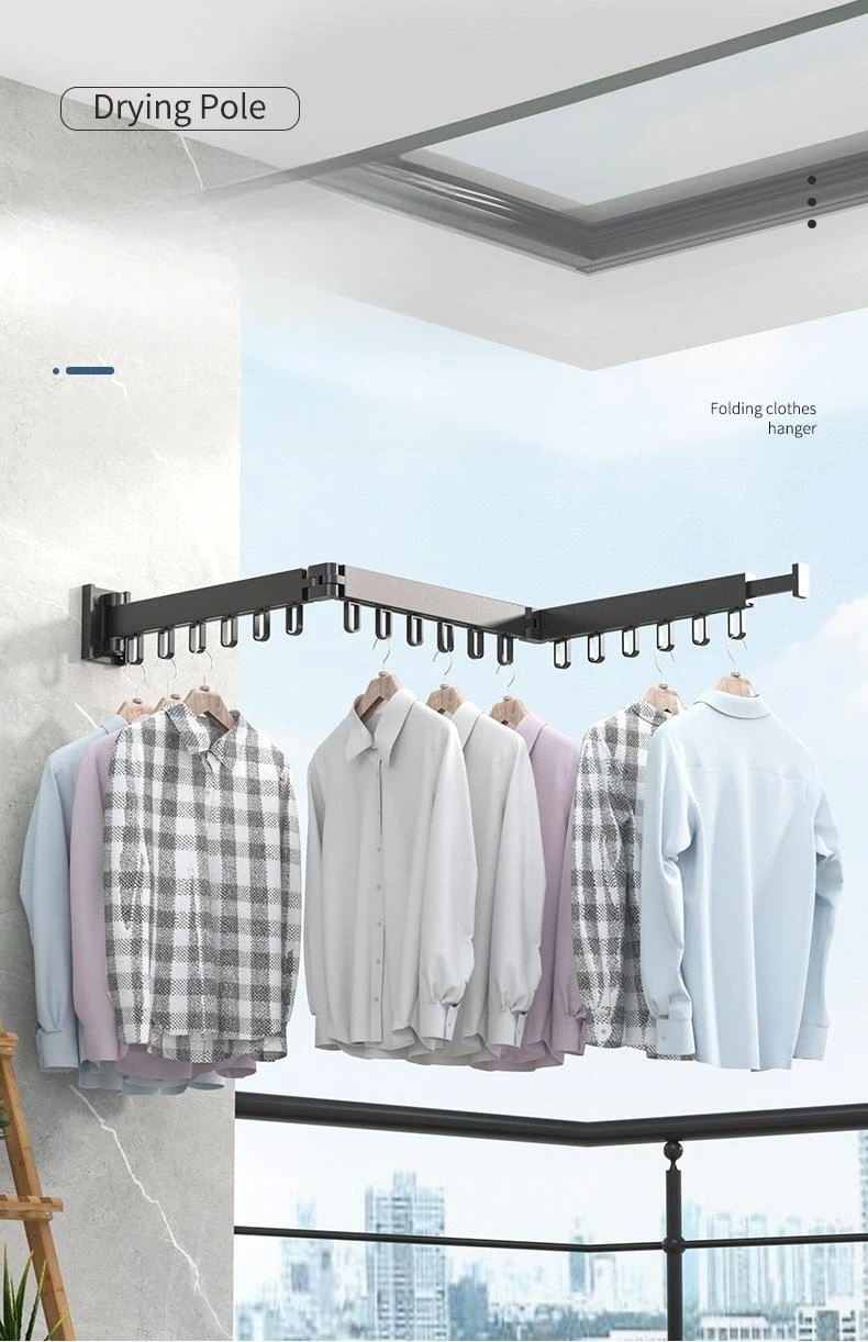 Telescopic Outdoor Folding Retractable Aluminum Wall Mounted Drying ...