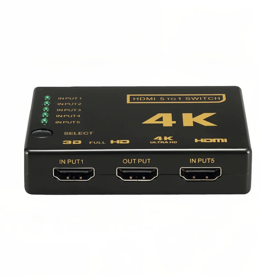 4K 5 Port HDMI Switch Adapter - Luxurious 5-in-1 Converter